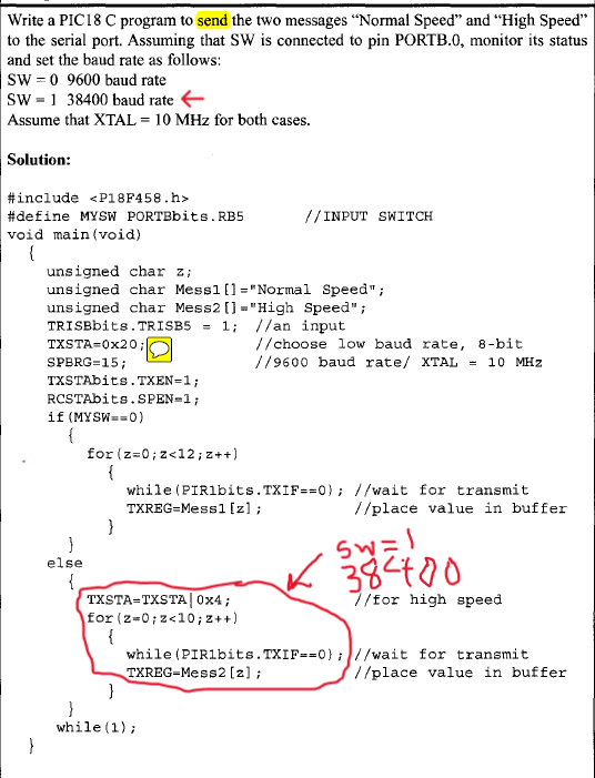 Solved why does the second baud rate not affect the code of | Chegg.com