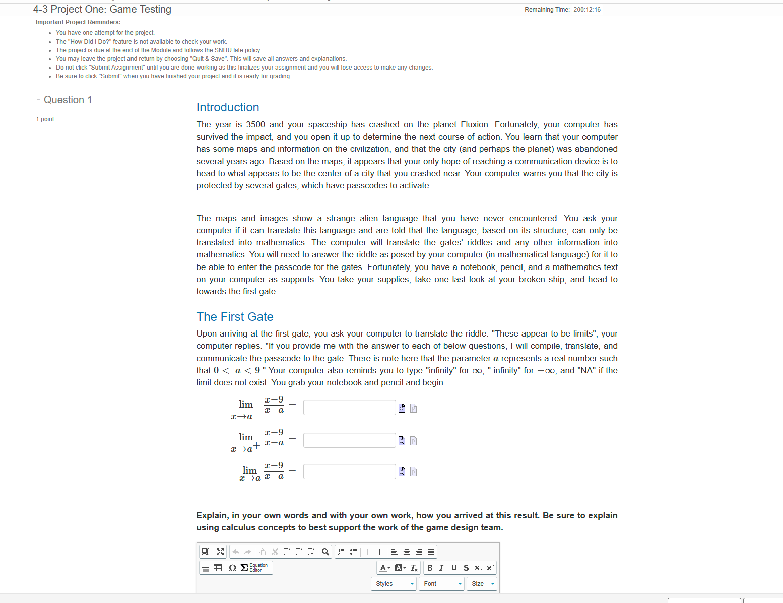 Solved 4-3 Project One: Game Testing Remaining Time: | Chegg.com