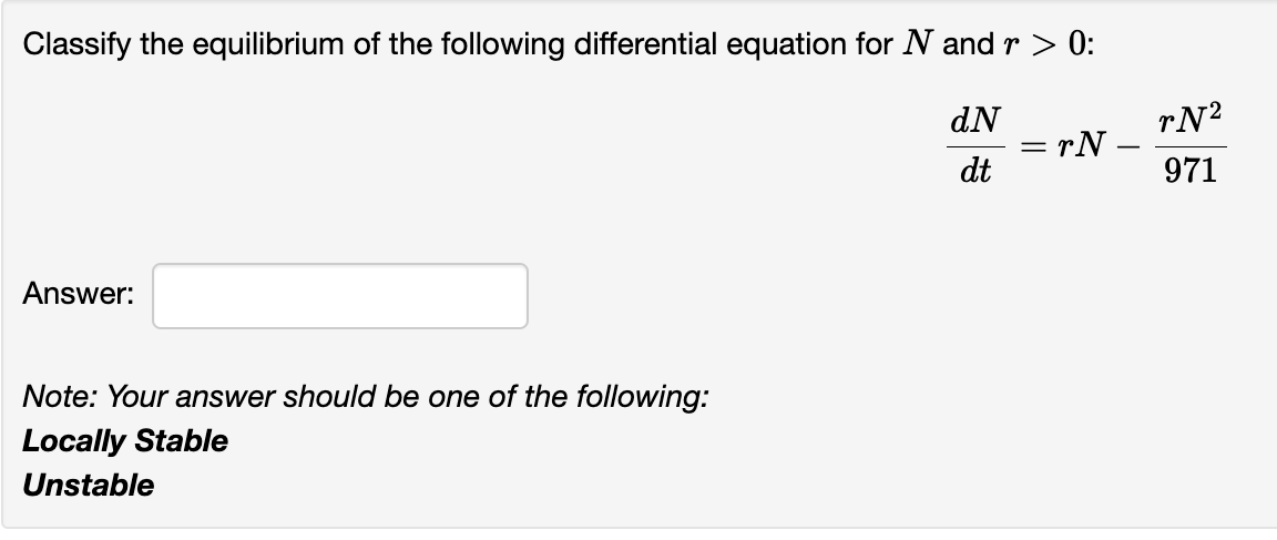 Solved Classify the equilibrium of the following | Chegg.com
