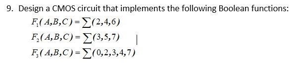 Solved 9. Design a CMOS circuit that implements the | Chegg.com