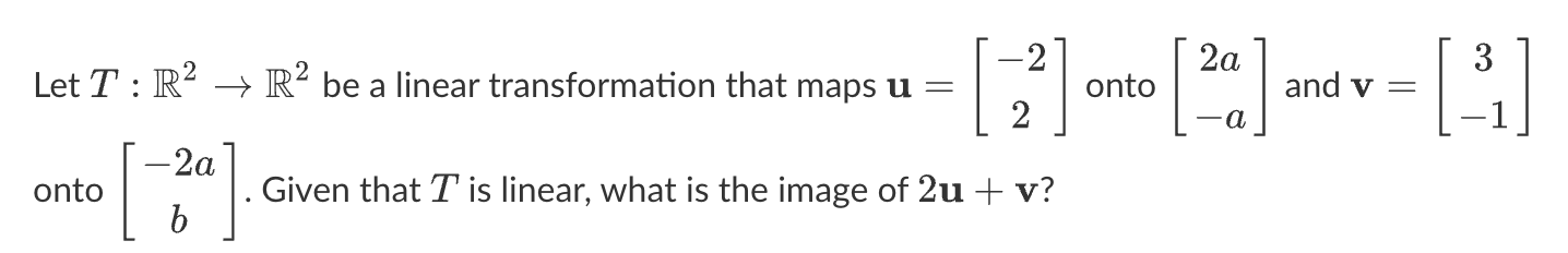 Let T:R2→R2 ﻿be a linear transformation that maps | Chegg.com