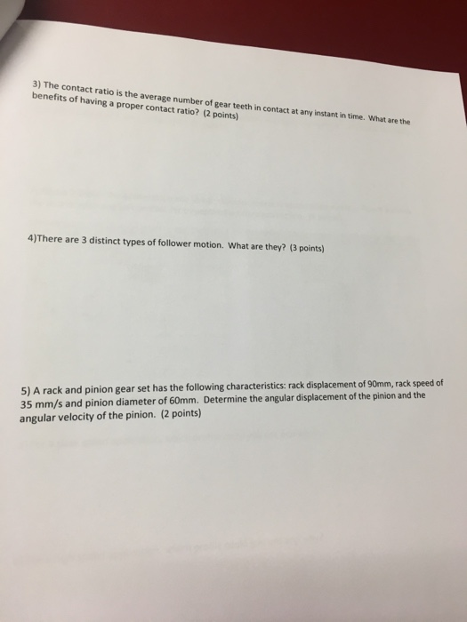 Solved 3) The contact ratio is the average number of gear | Chegg.com