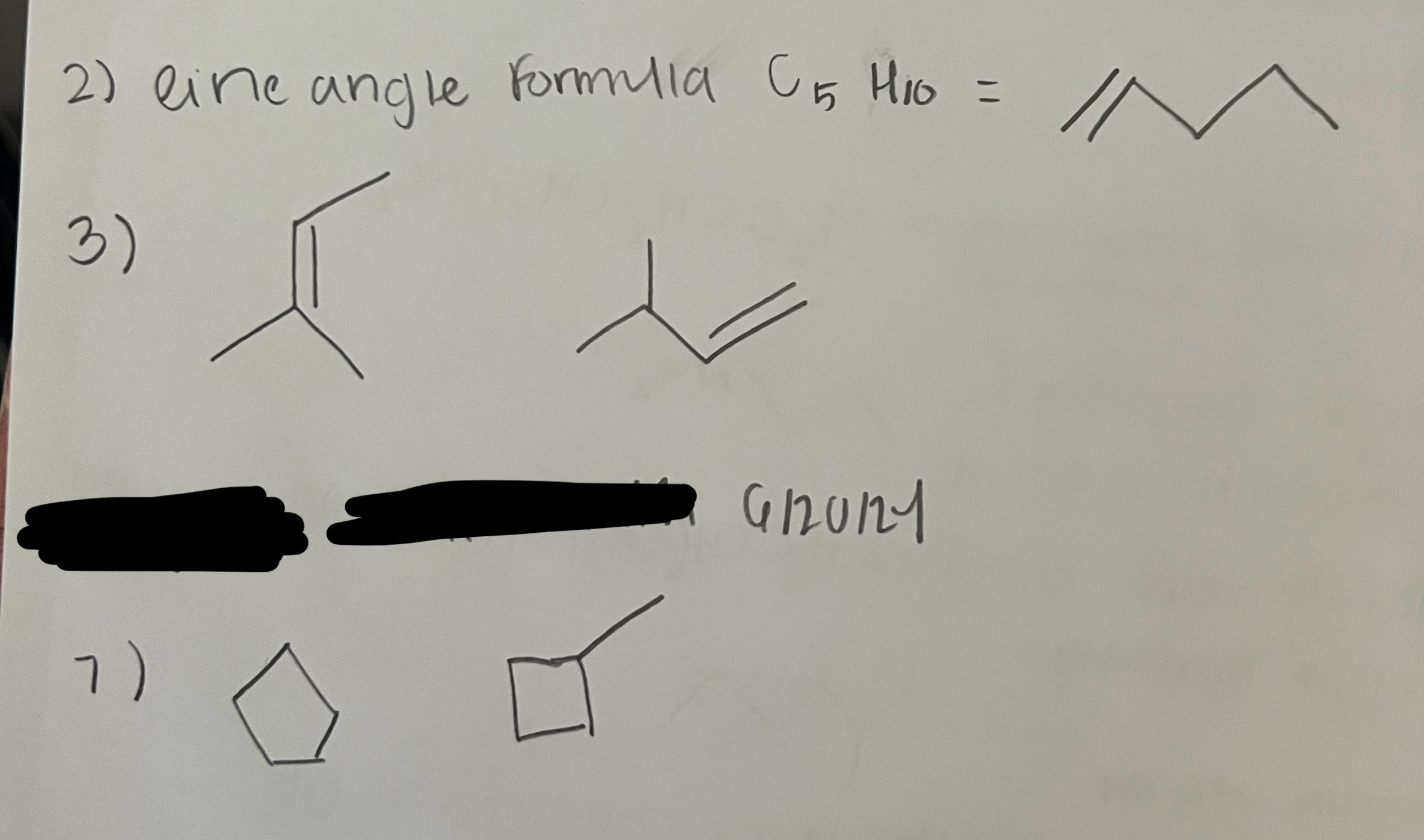 Solved What Are The Names For The 5 ﻿different C5h10