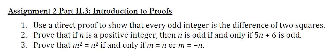 Solved Assignment 2 Part II.3: Introduction to Proofs 1. Use | Chegg.com