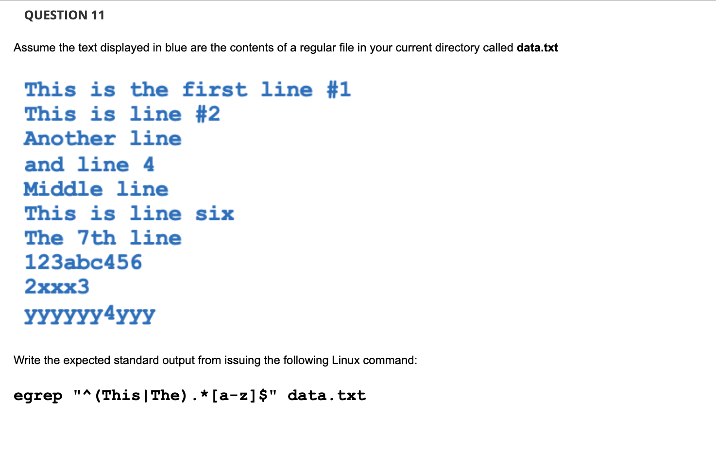Solved Question 7 Assume The Text Displayed In Blue Are The 