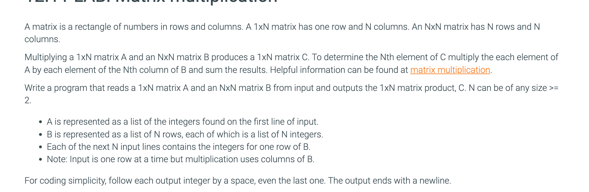 Solved A matrix is a rectangle of numbers in rows and | Chegg.com