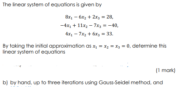 Solved Hand calculation up to three iterations using | Chegg.com