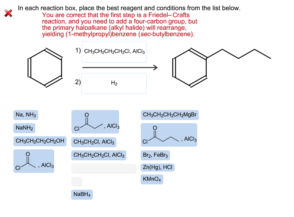 Solved In each reaction box, place the best reagent and | Chegg.com