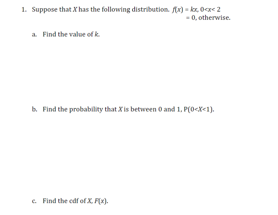 Solved Suppose that x ﻿has the following distribution. | Chegg.com