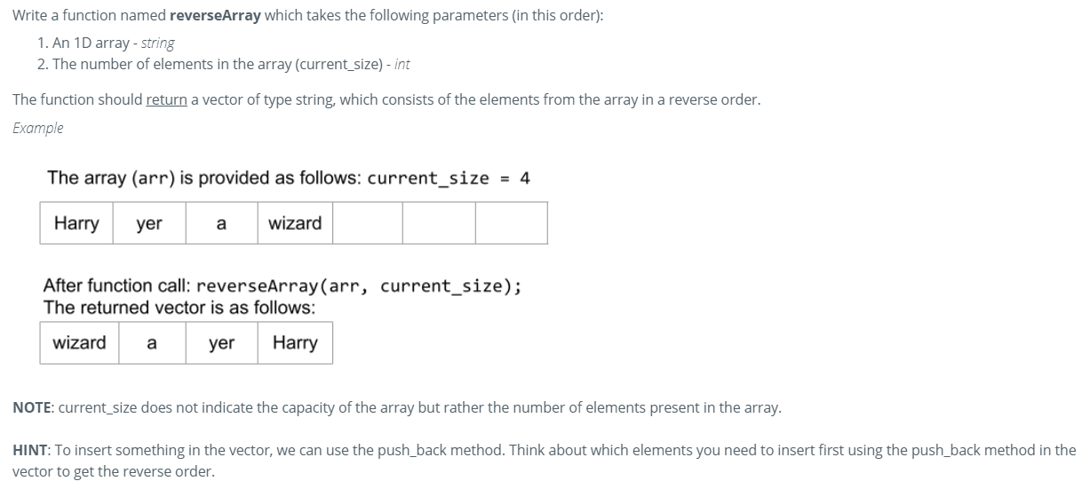 Solved Write A Function Named Reversearray Which Takes The