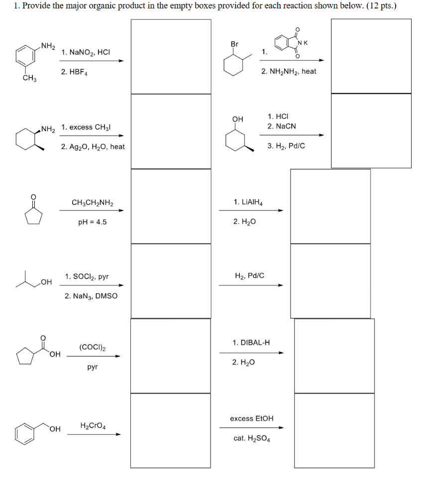 1. excess CH3I 2. Ag2O,H2O, heat 1. SOCl2,pyr 2. | Chegg.com