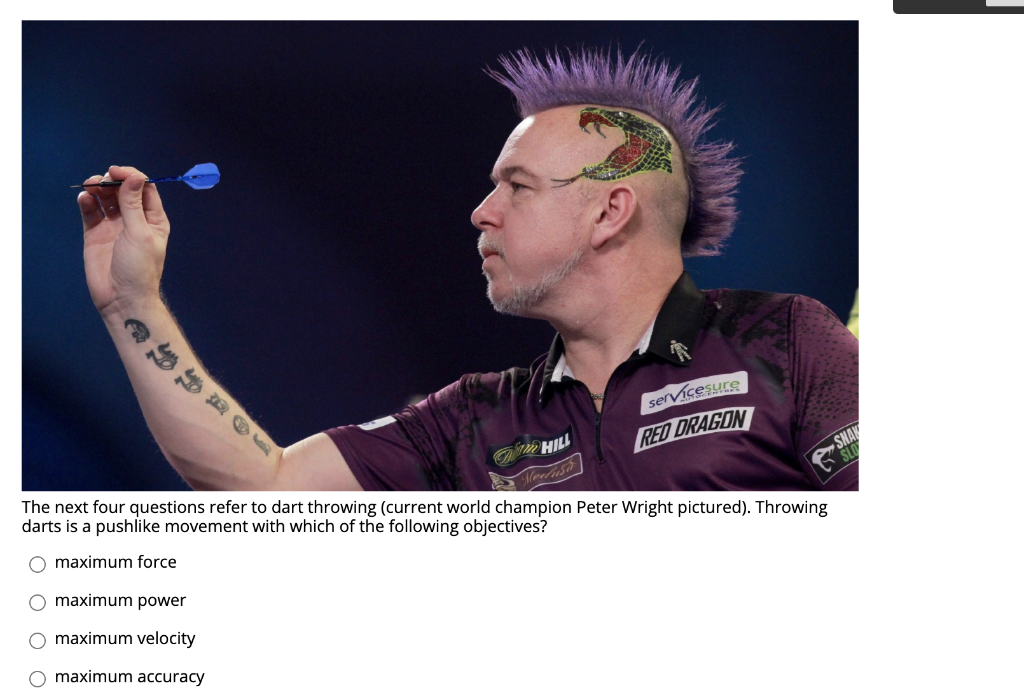 2- In dart throwing, as in many pushlike movements, | Chegg.com