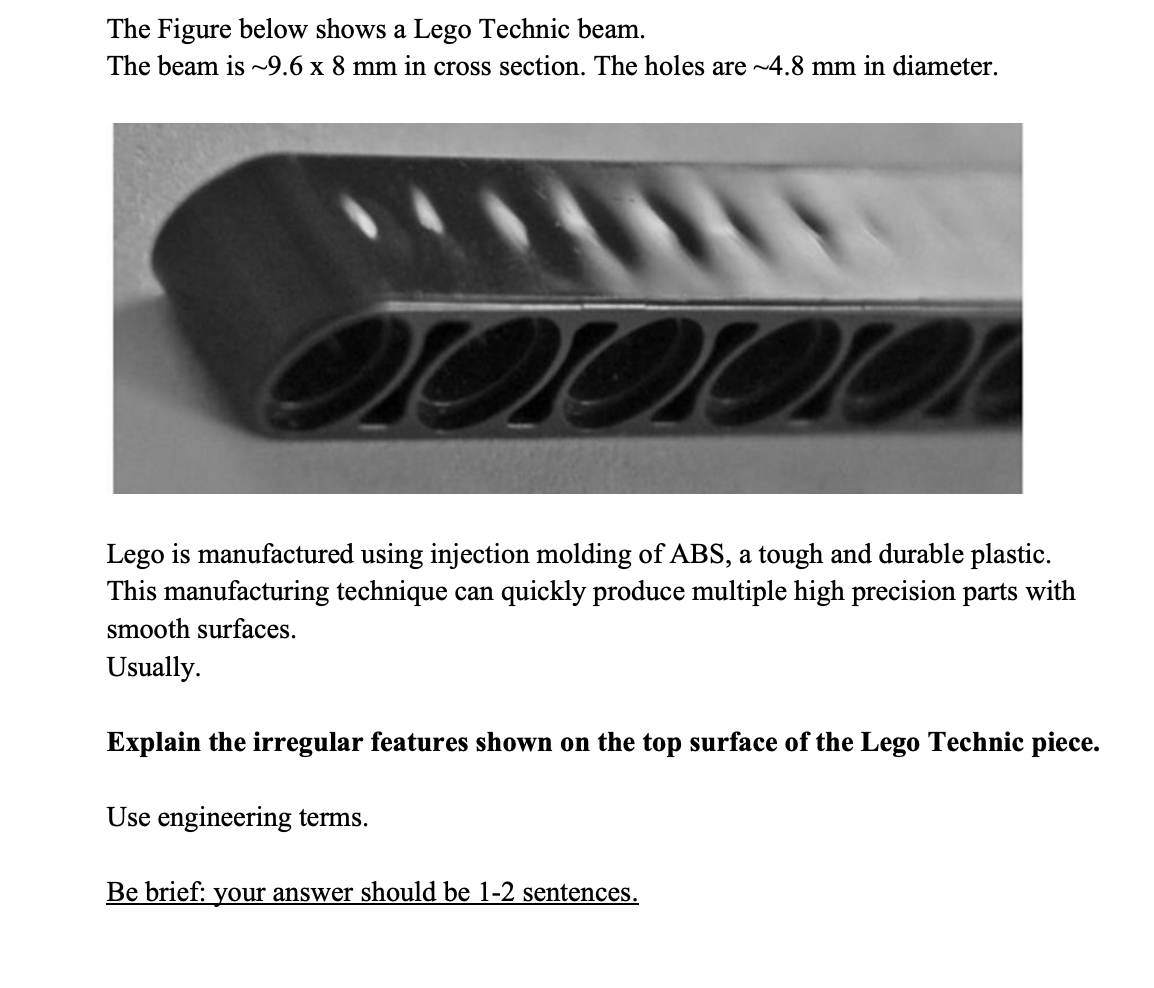 Solved The Figure below shows a Lego Technic beam. The beam | Chegg.com