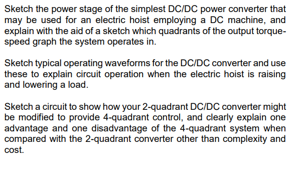 Solved Sketch the power stage of the simplest DC/DC power | Chegg.com