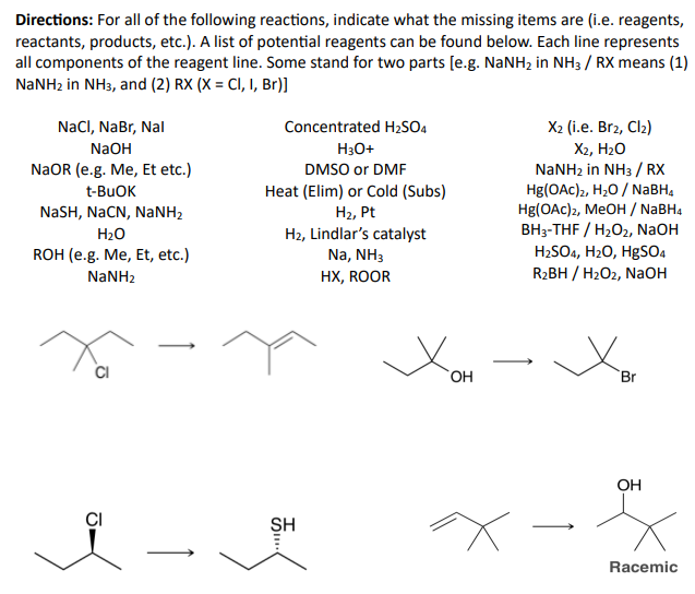 Solved ?Directions: For all of the following reactions, | Chegg.com