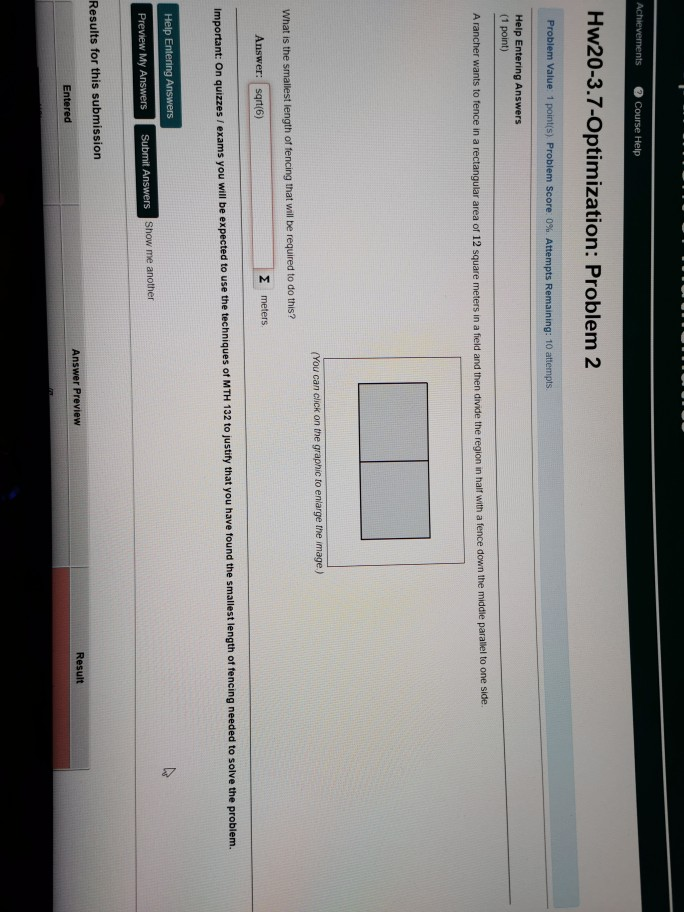 Solved Achievements Course Help Hw20-3.7-Optimization: | Chegg.com