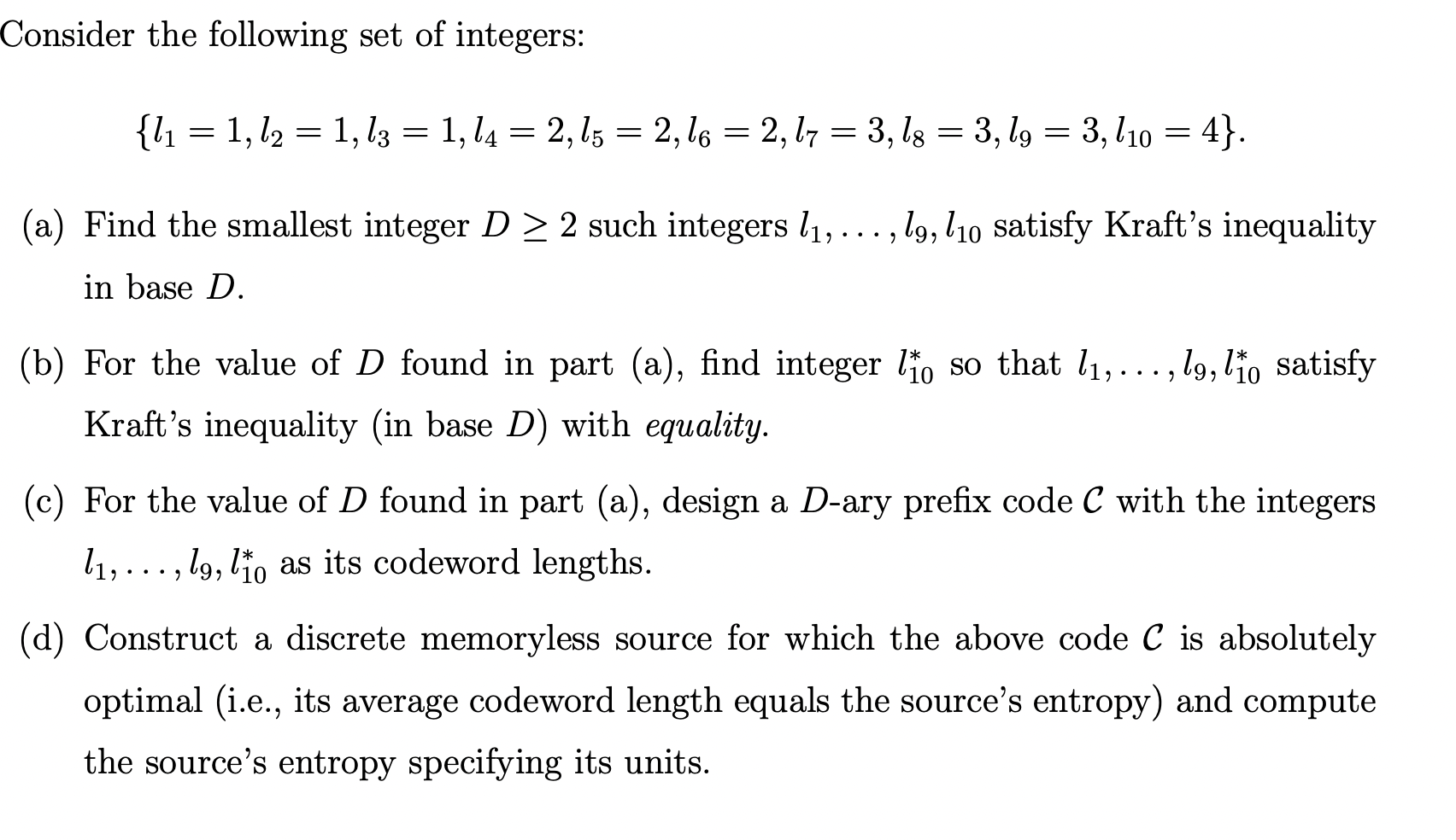Consider the following set of integers: | Chegg.com