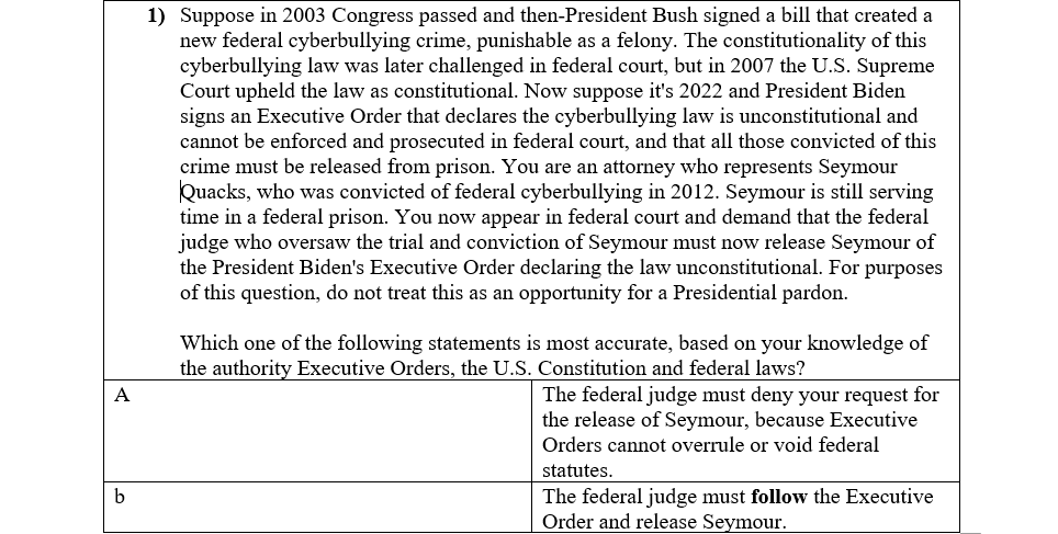 Solved 1) Suppose in 2003 Congress passed and then-President | Chegg.com