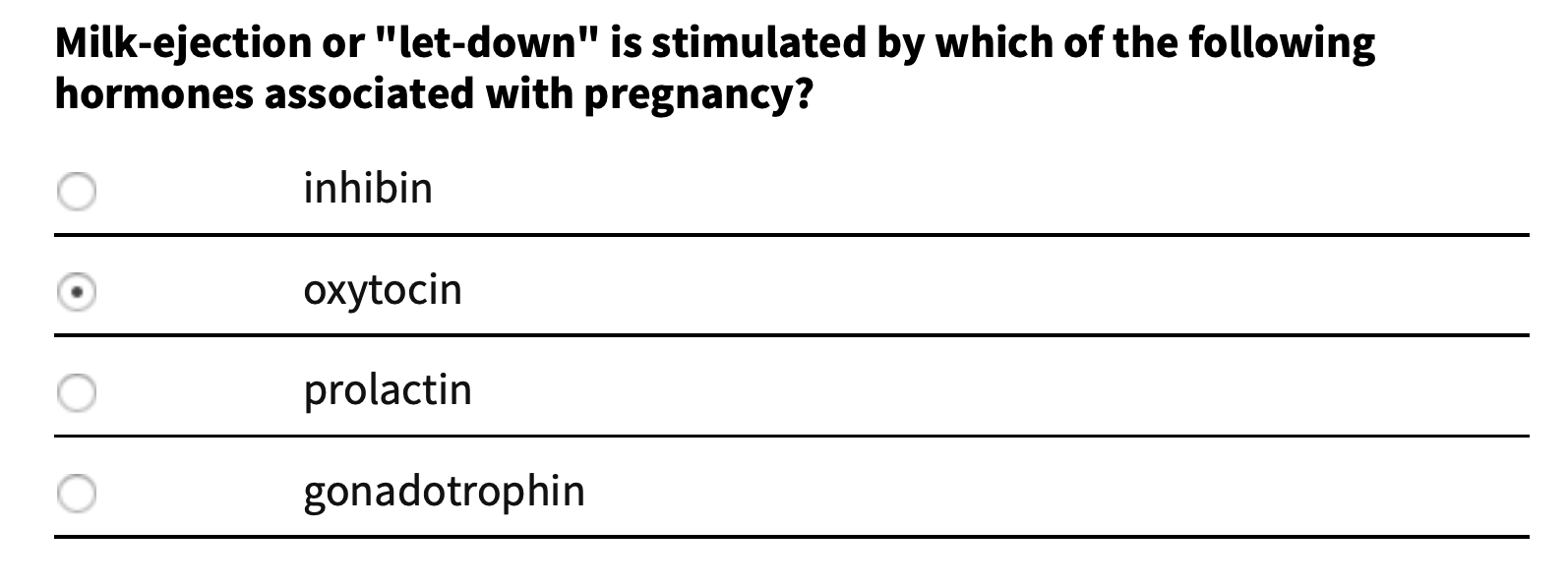 Solved Milk-ejection or "let-down" is stimulated by which of | Chegg.com