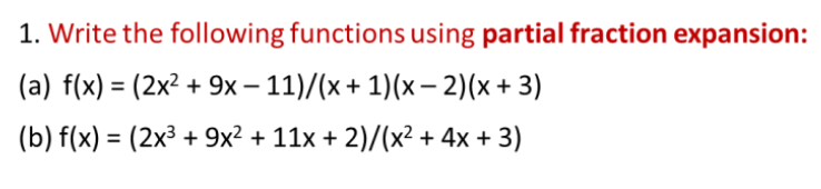 Solved 1. Write the following functions using partial | Chegg.com