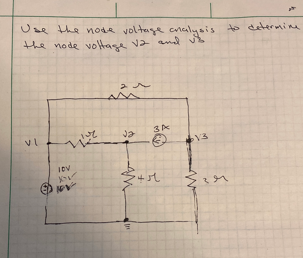Solved Use the node voltage analysis to determine the node | Chegg.com
