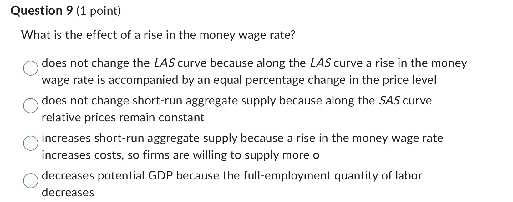 Solved What is the effect of a rise in the money wage rate? | Chegg.com
