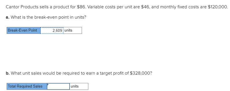 Solved Cantor Products sells a product for $86. Variable | Chegg.com