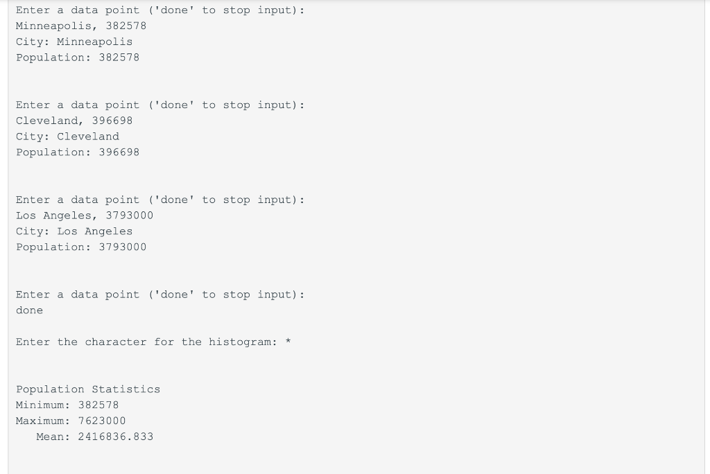 Solved 17.2 PROJECT 2: Statistics and Visualization of Data | Chegg.com