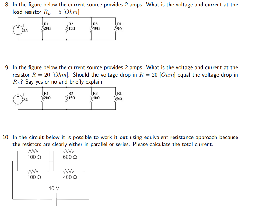 Solved 8. In the figure below the current source provides 2 | Chegg.com