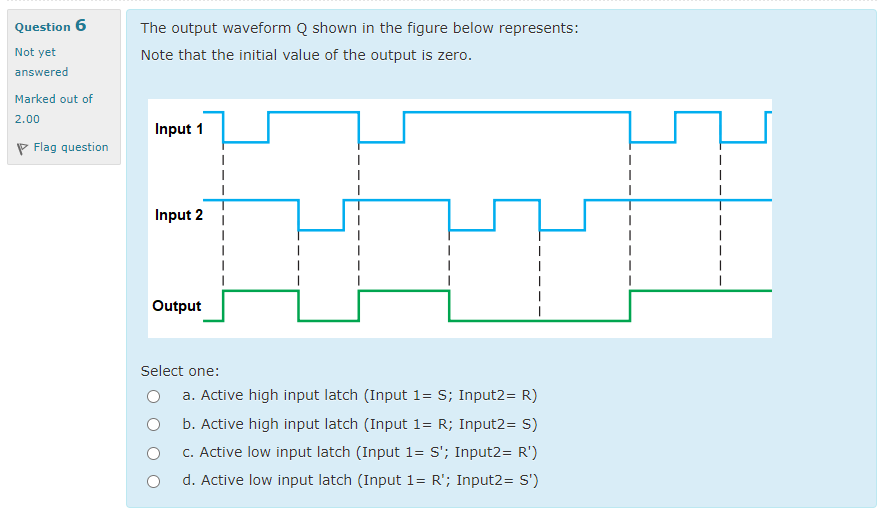 Solved Question 6Not yet answeredMarked out of 2.00Flag | Chegg.com