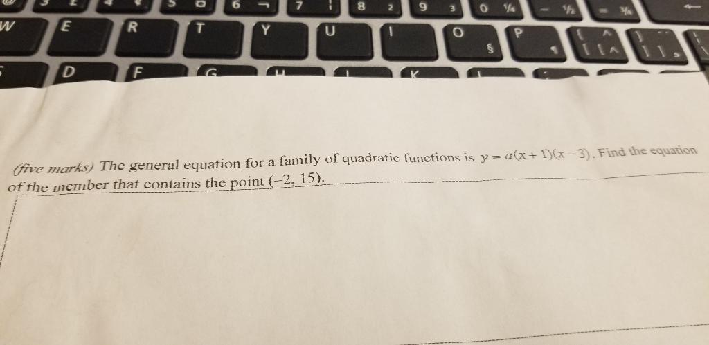 Solved (five marks) The general equation for a family of | Chegg.com