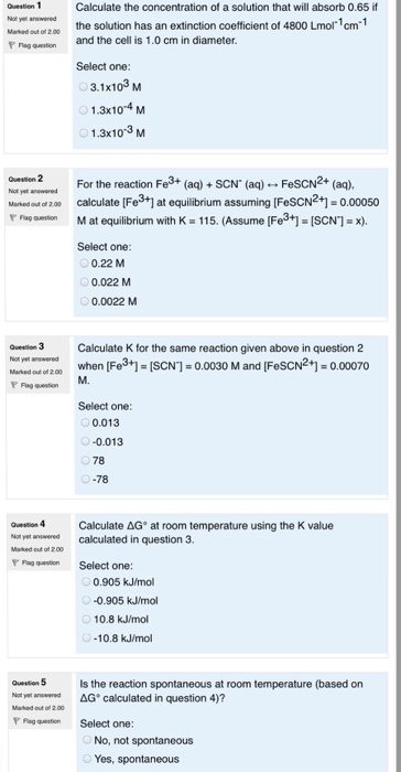 Solved Chemistry hard 5 problems I need help please I need | Chegg.com