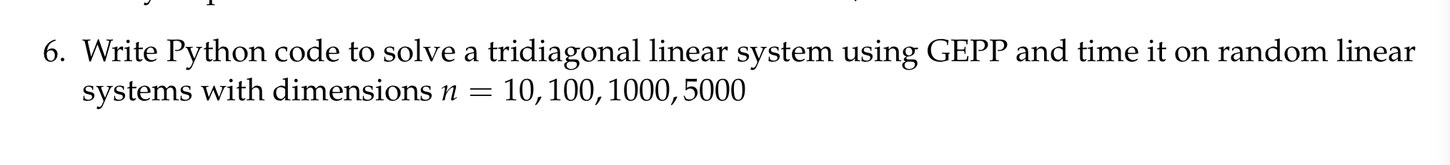 Write Python code to solve a tridiagonal linear | Chegg.com