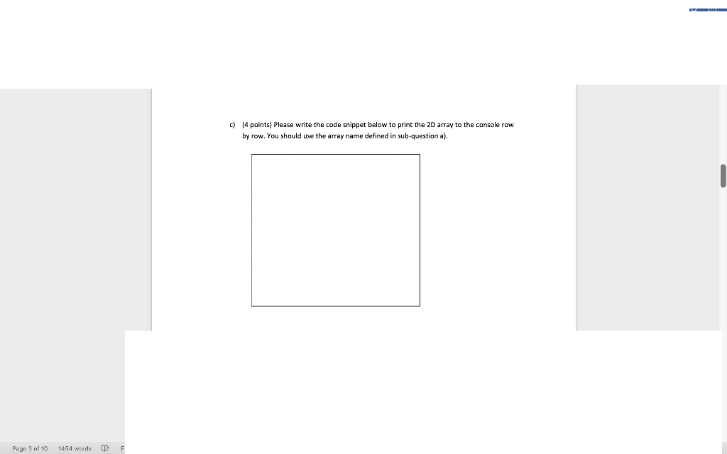 Solved c) (4 points) Please write the code snippet below to | Chegg.com
