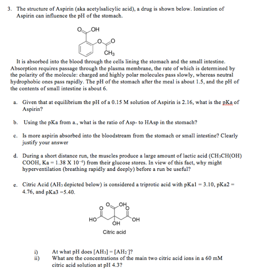 Solved 3. The structure of Aspirin (aka acetylsalicylic | Chegg.com
