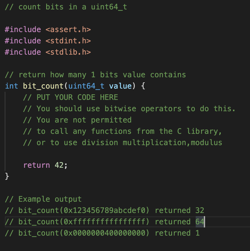 // swap pairs of bits of a 64-bit value, using | Chegg.com
