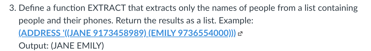 3. Define a function EXTRACT that extracts only the | Chegg.com