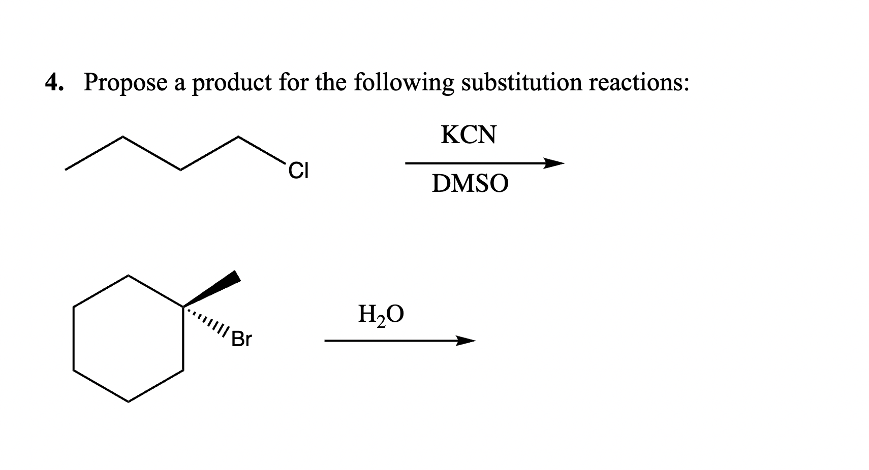 Solved Propose a product for the following substitution | Chegg.com