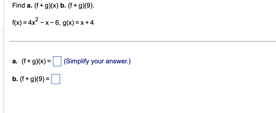 Solved Let f(x)=x2+7x and g(x)=9−x. Find (gf)(x) and (gf)(8) | Chegg.com