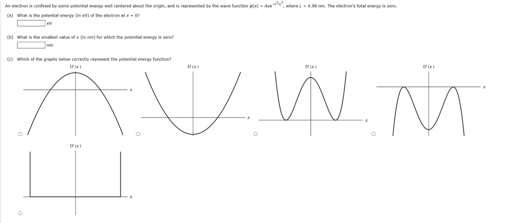 Solved An electron is confined by some potential energy well | Chegg.com