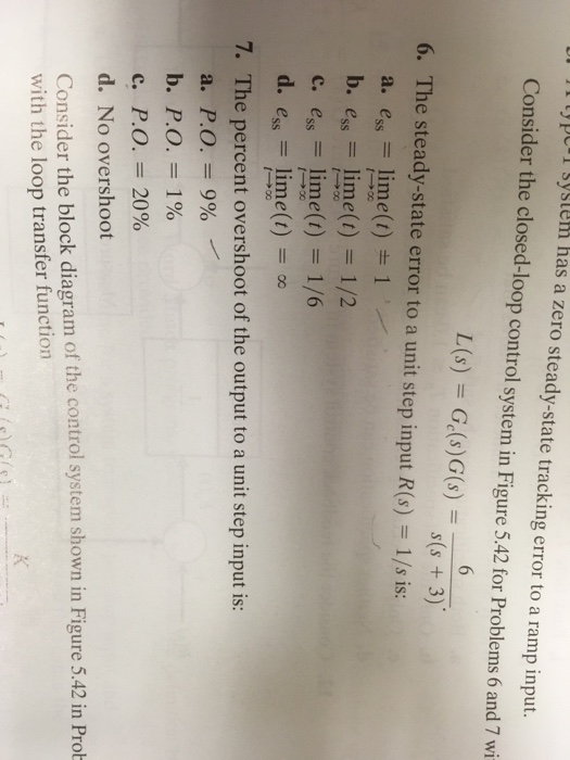 Solved ystem has a zero steady-state tracking error to a | Chegg.com