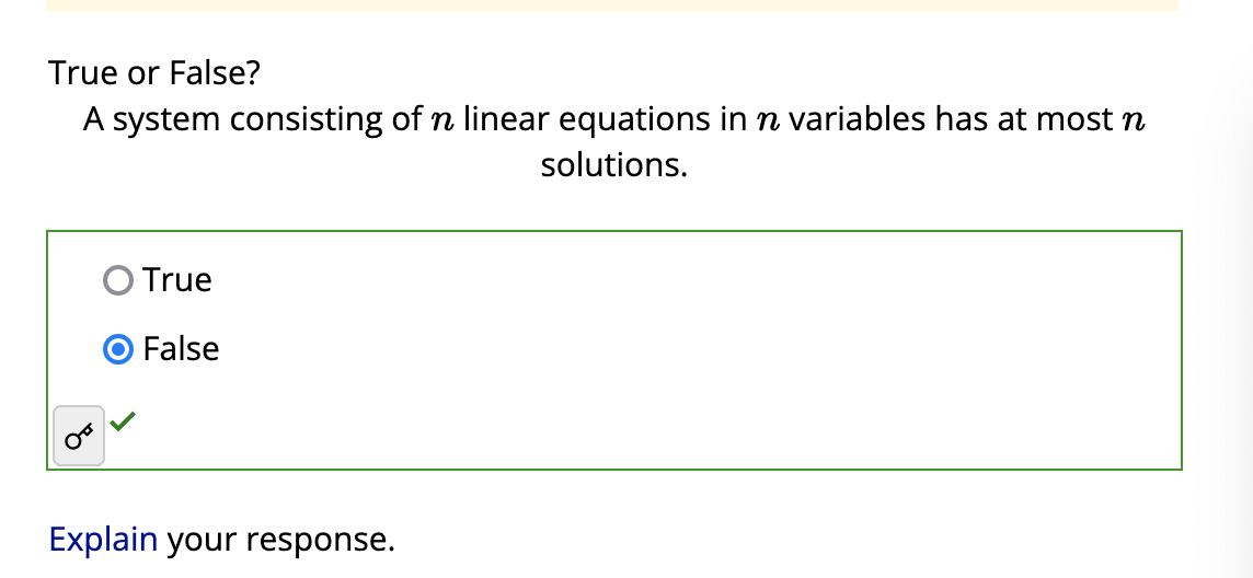 Solved True or False? A system consisting of n linear | Chegg.com