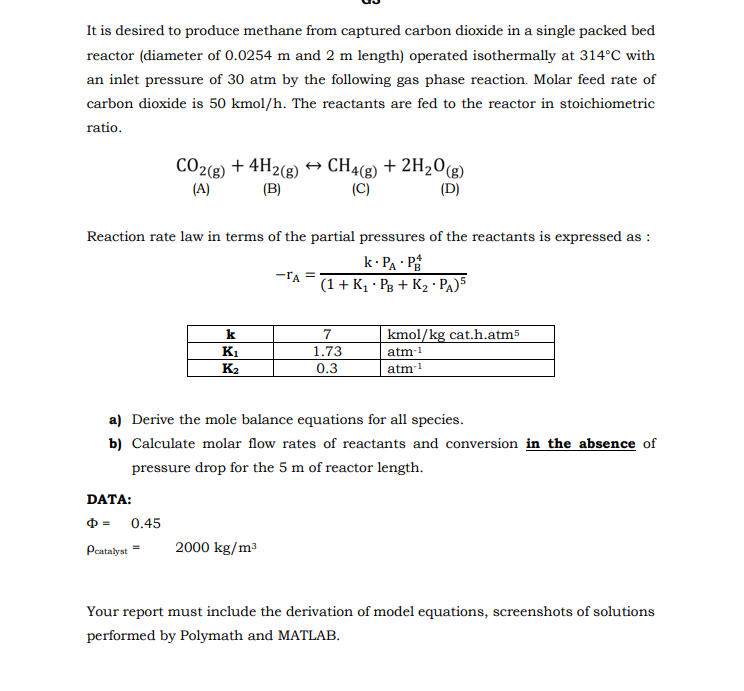 Please do the calculations and mole balances by hand | Chegg.com