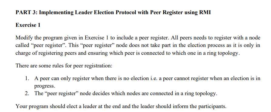 Solved The Problem Description - Leader Election Protocol | Chegg.com