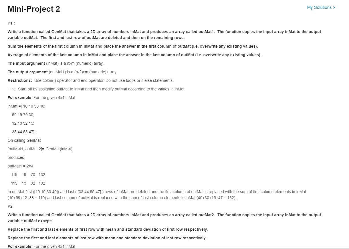 Solved Mini-Project 2 My Solutions > P1: Write a function | Chegg.com