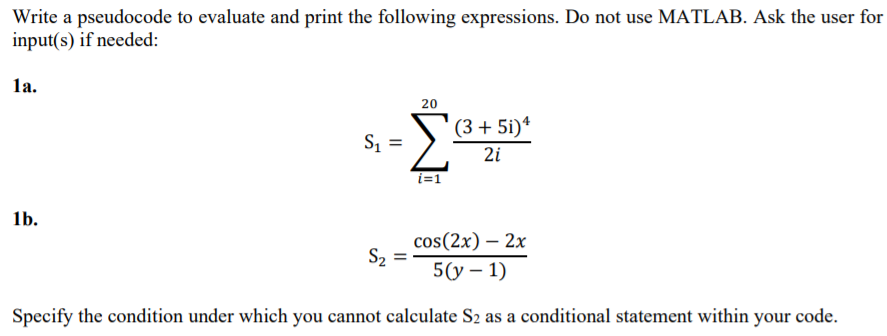 Solved Write a pseudocode to evaluate and print the | Chegg.com