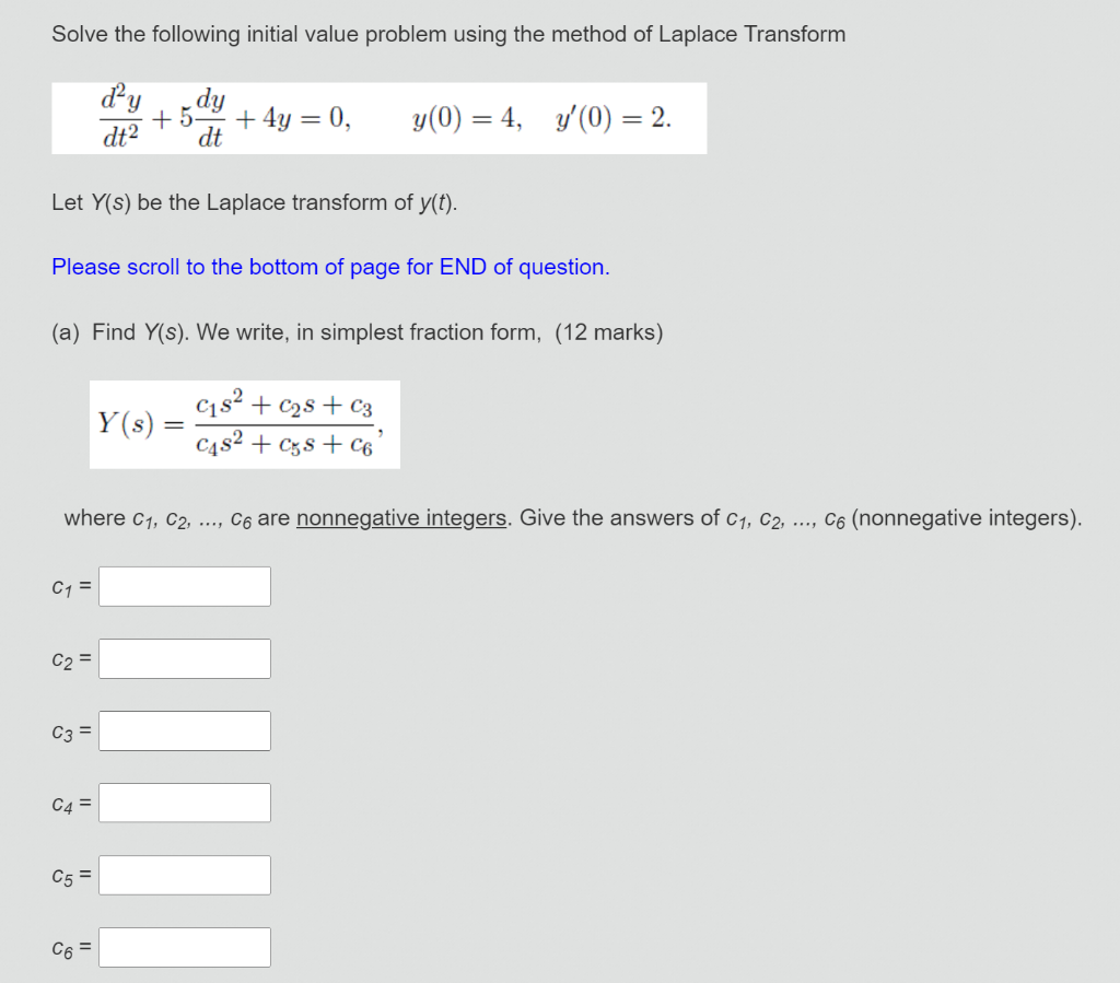 Solved Solve the following initial value problem using the | Chegg.com