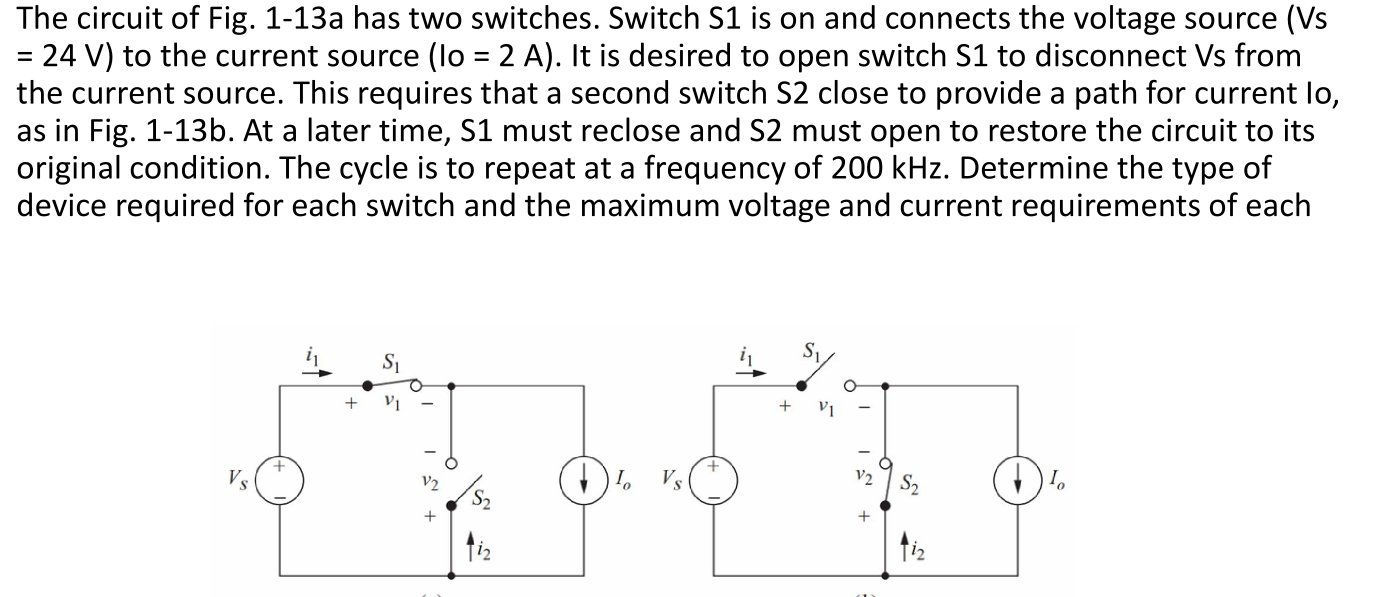 Solved The circuit of Fig. 1-13a has two switches. Switch S1 | Chegg.com