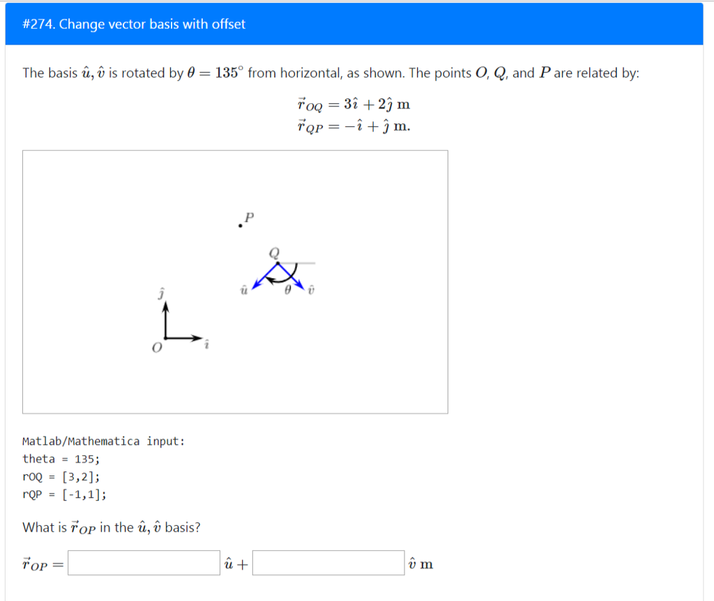 Solved #274. Change vector basis with offset The basis ú, is | Chegg.com