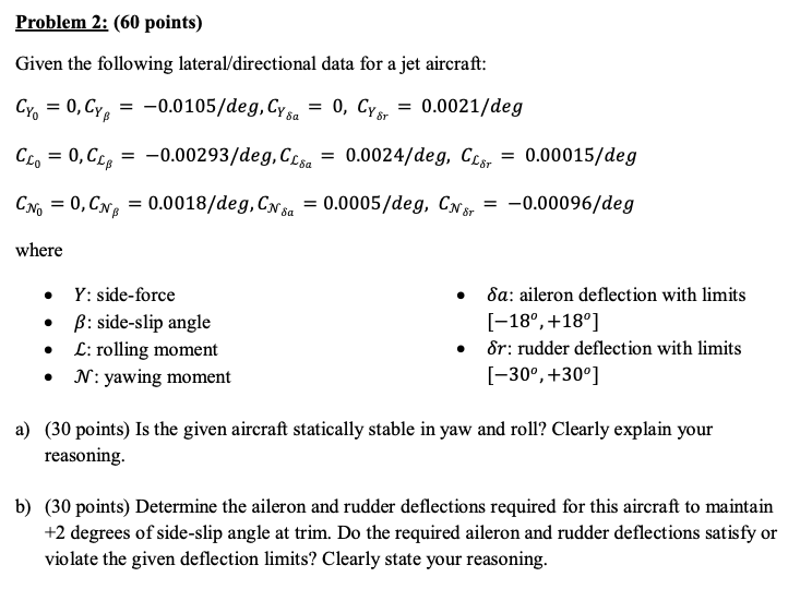 Solved Problem 2: (60 points) Given the following | Chegg.com